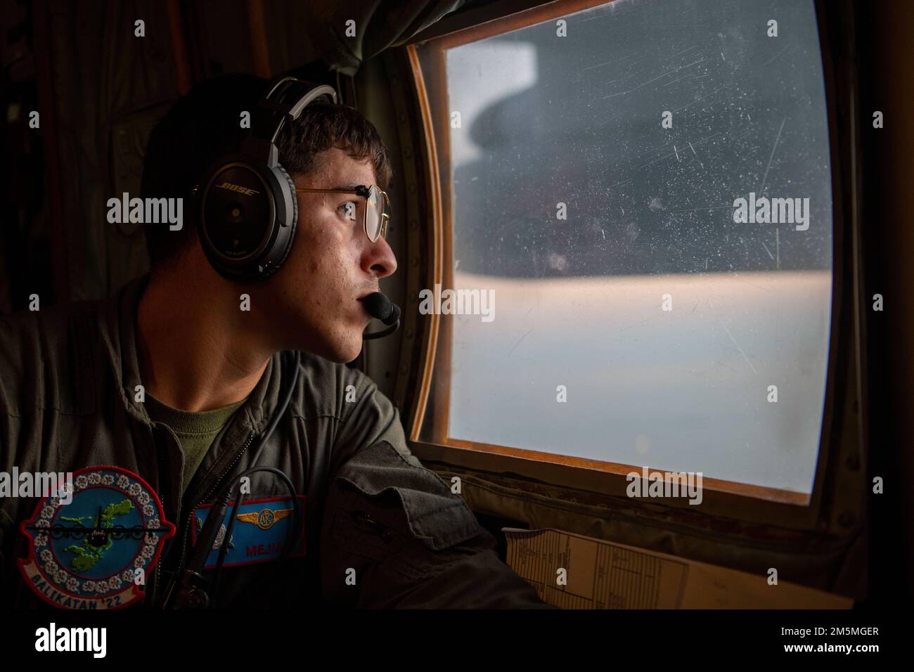 U.S. Marine Corps Cpl. David Mejia, a loadmaster with Marine Aerial ...