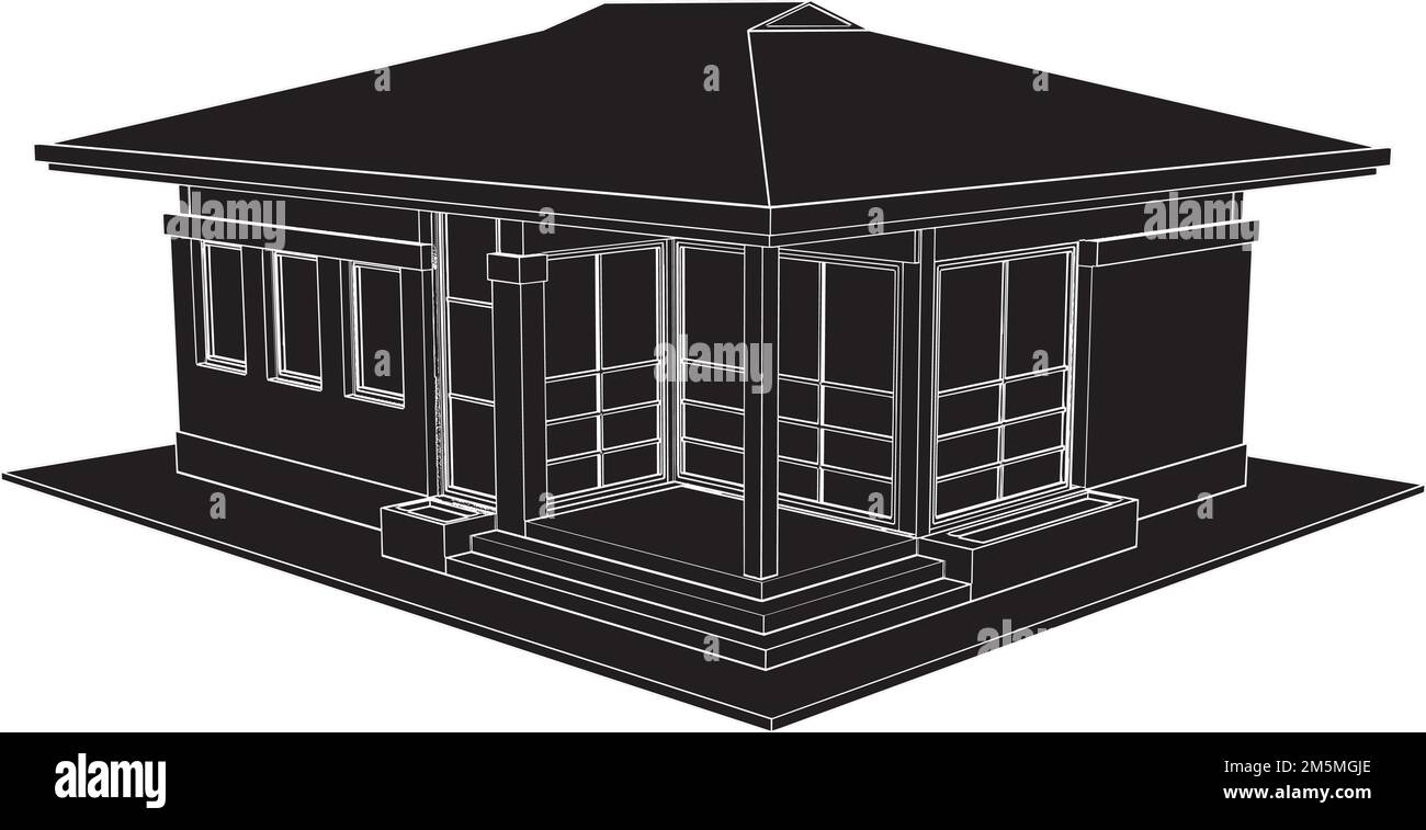 House Building Vector. Illustration On White Background. A vector ...