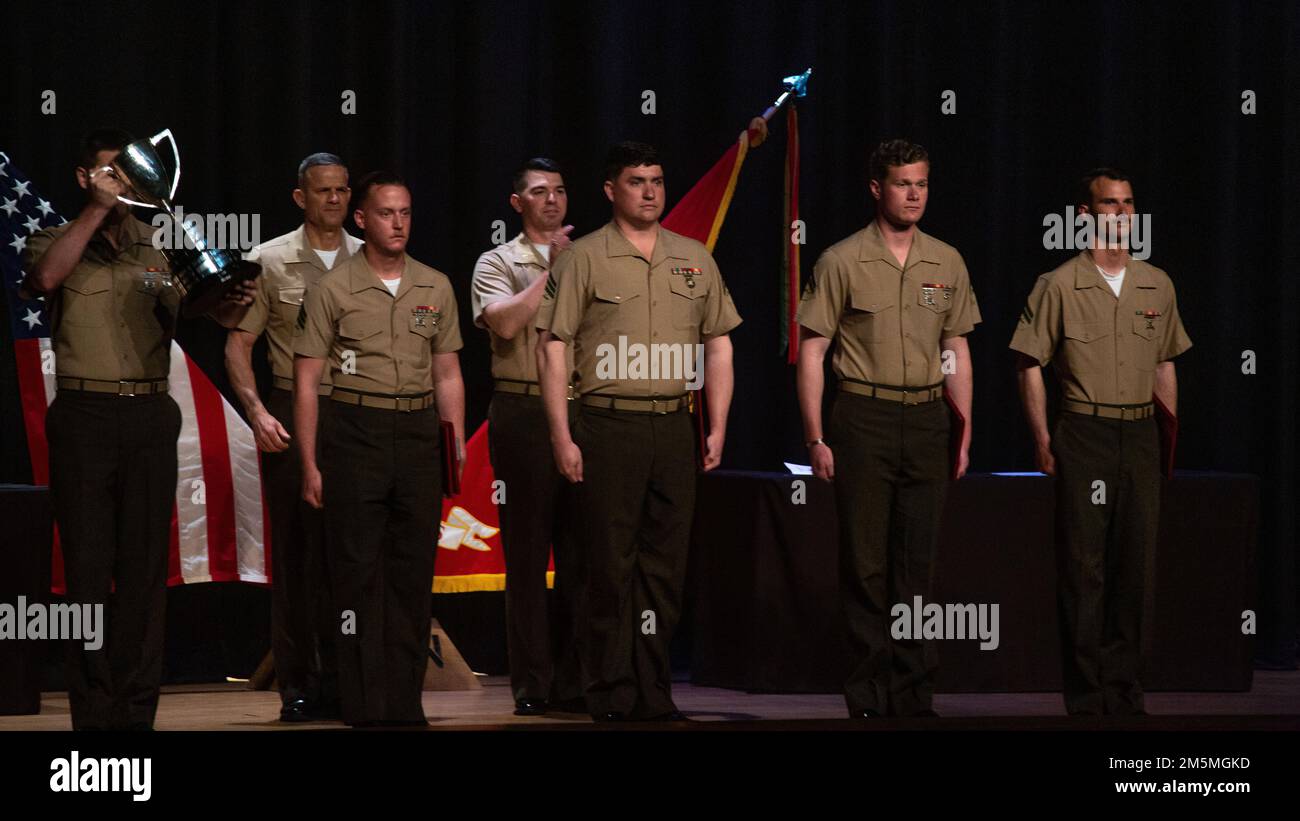 U.S. Marines with 2nd Combat Engineer Battalion, receive the Elliot ...