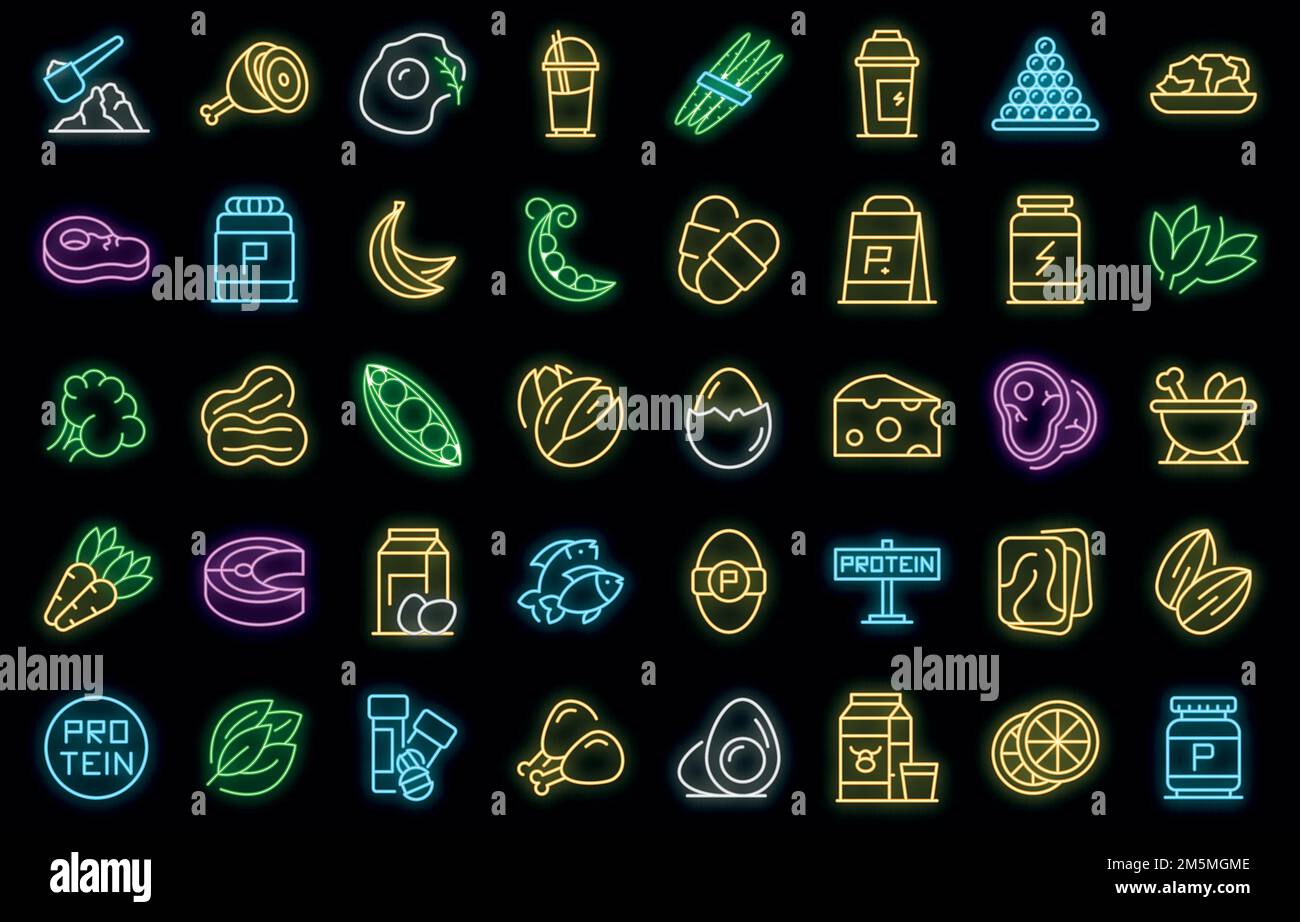 Protein nutrient icon. Outline protein nutrient vector icon neon color ...