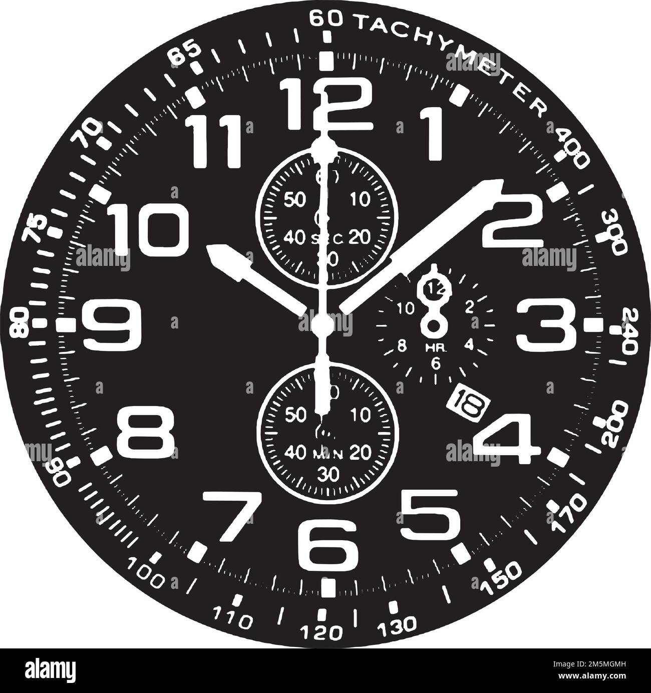Clock Watch Vector. Illustration On White Background. A vector ...