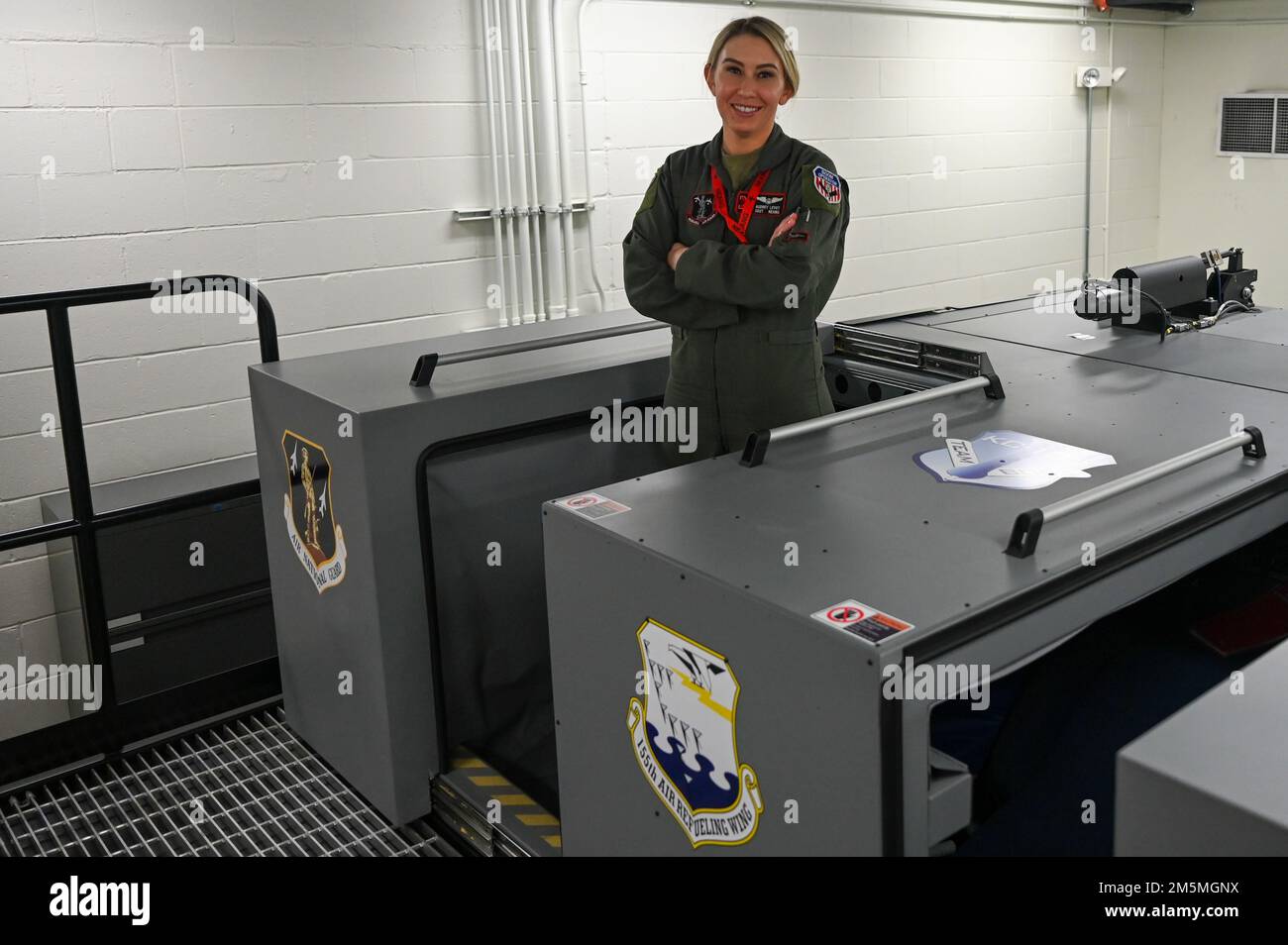 Staff Sgt. Audrey Levey, 155th Air Refueling Wing boom operator, poses ...