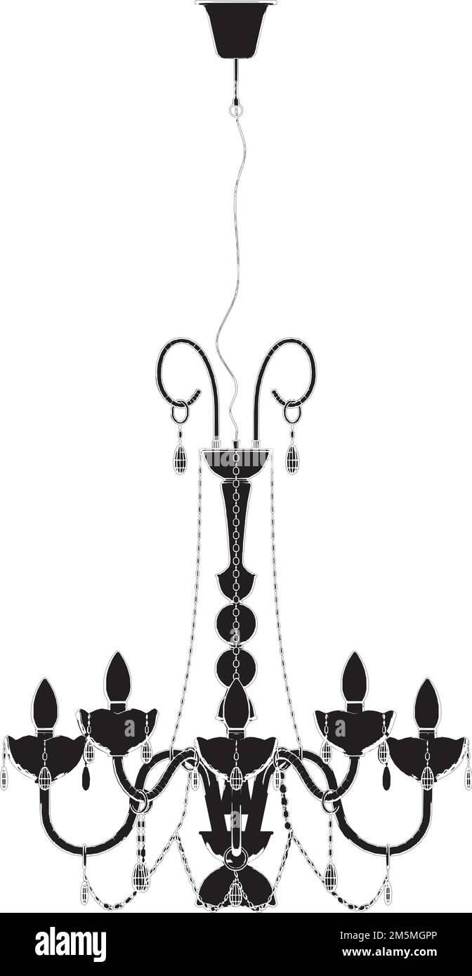 Luster Chandelier Vector. Illustration On White Background. A vector ...