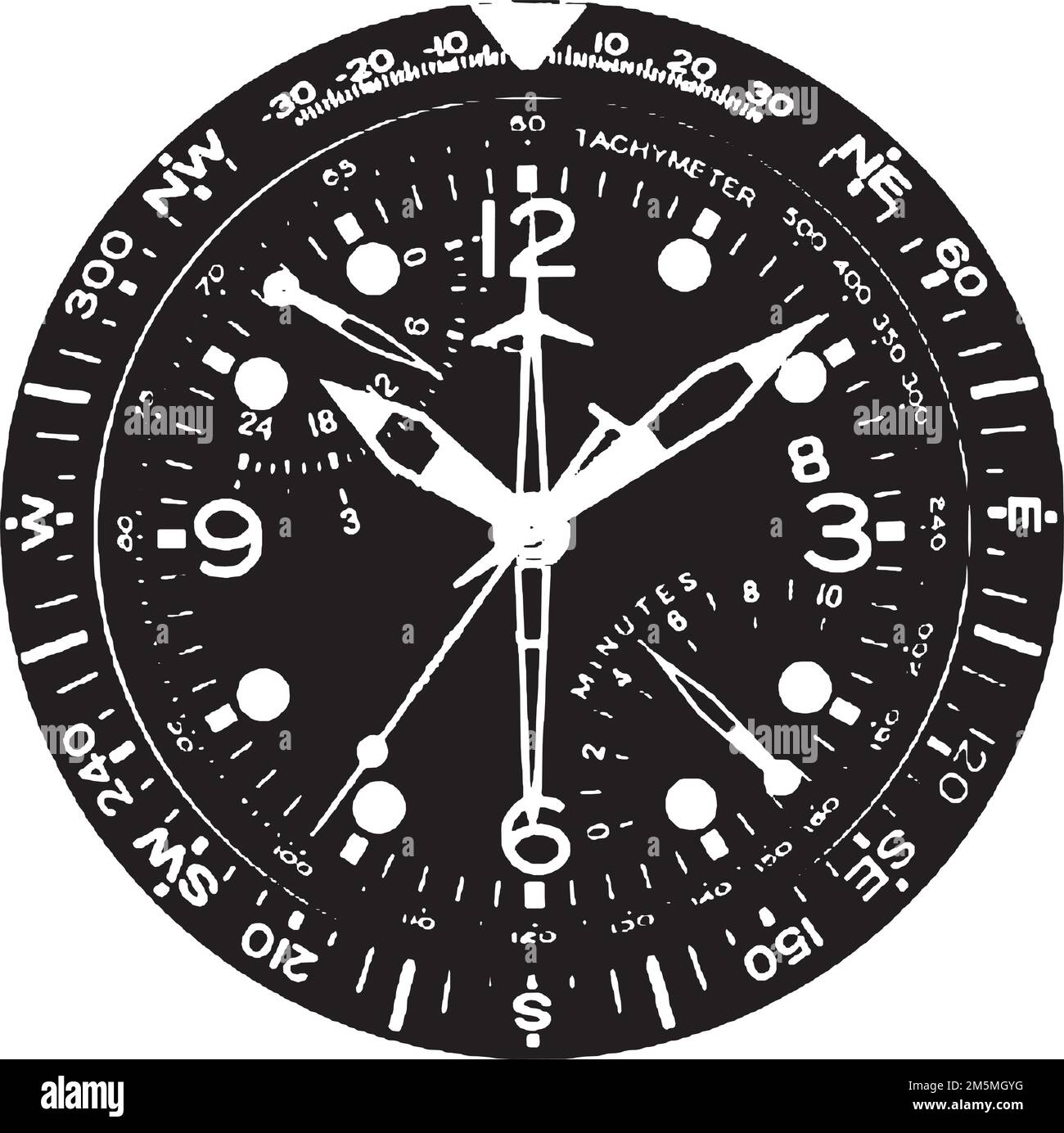 Clock Watch Vector. Illustration On White Background. A vector ...