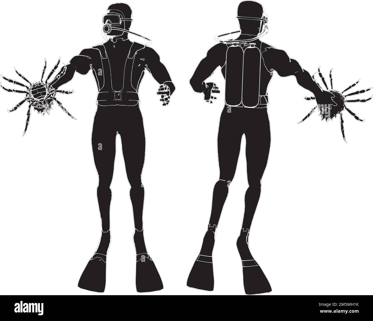 Scuba Diver Vector. Illustration On White Background. A vector ...