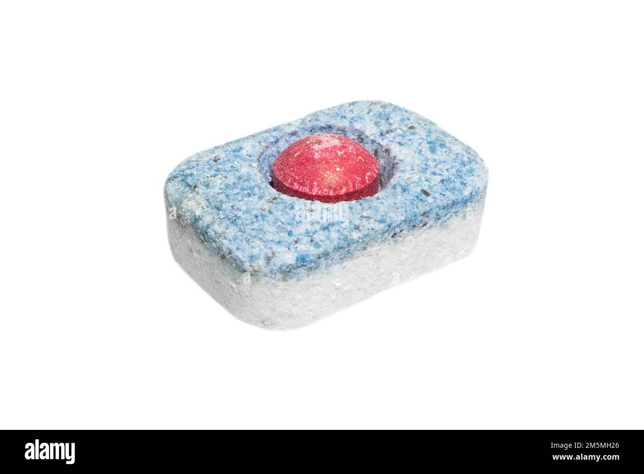 Dishwasher tablet isolated on white background. Macro shot. Dishwasher ...