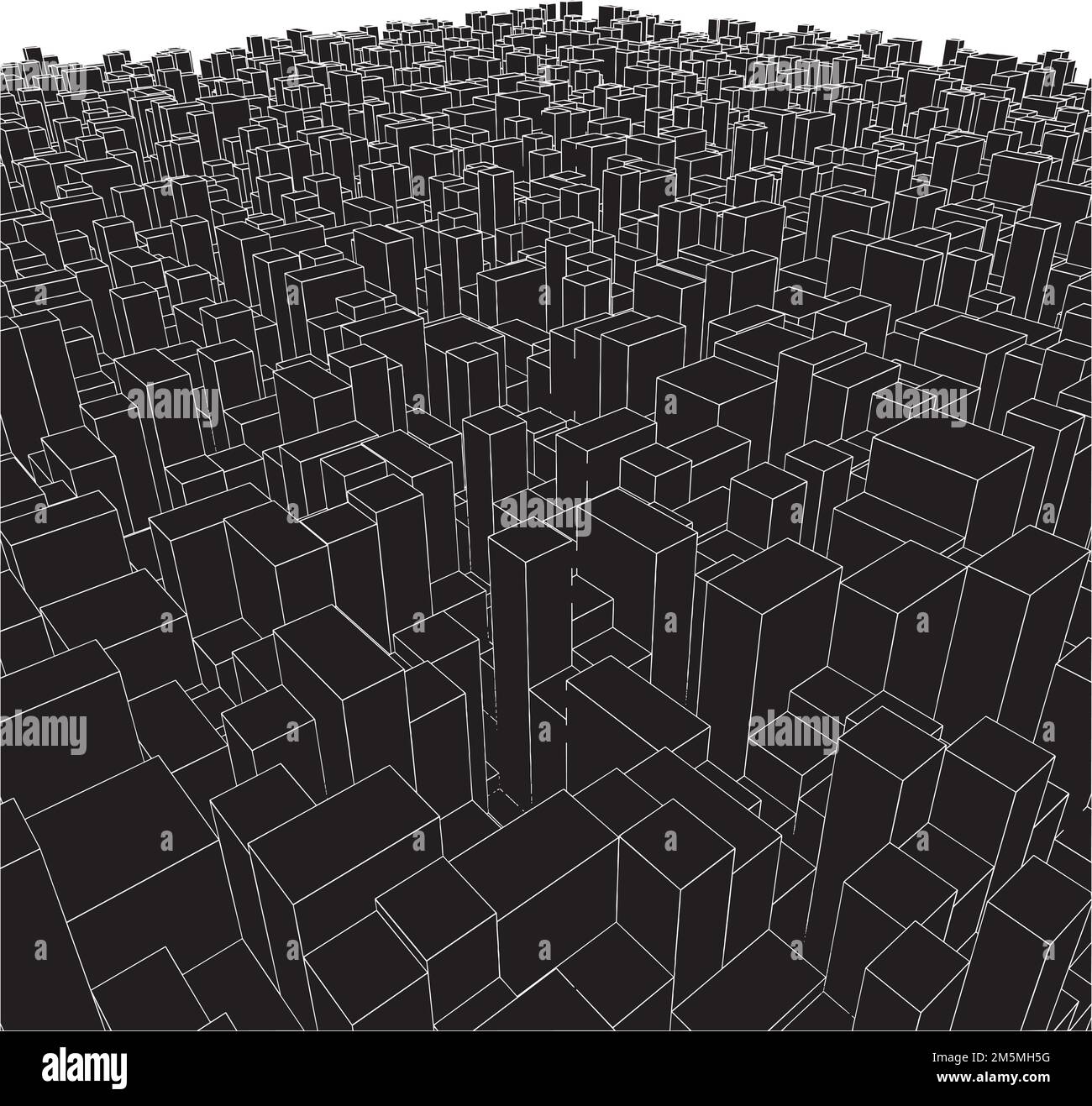 Abstract Urban City Boxes From Cube Vector. Illustration On White ...