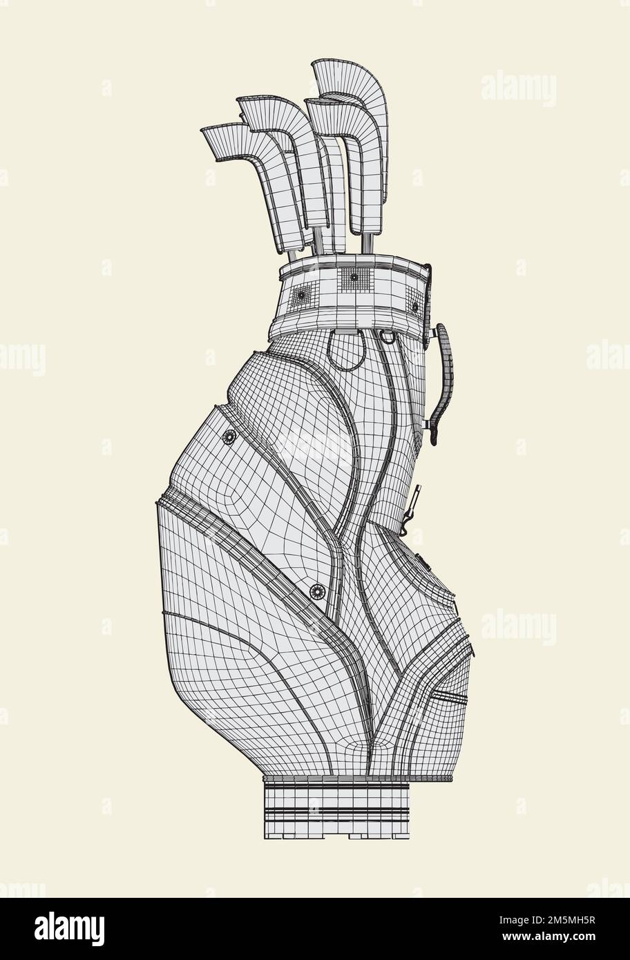 Golf Bag Vector. Illustration On White Background. A vector illustration Of A Golf Bag Stock ...