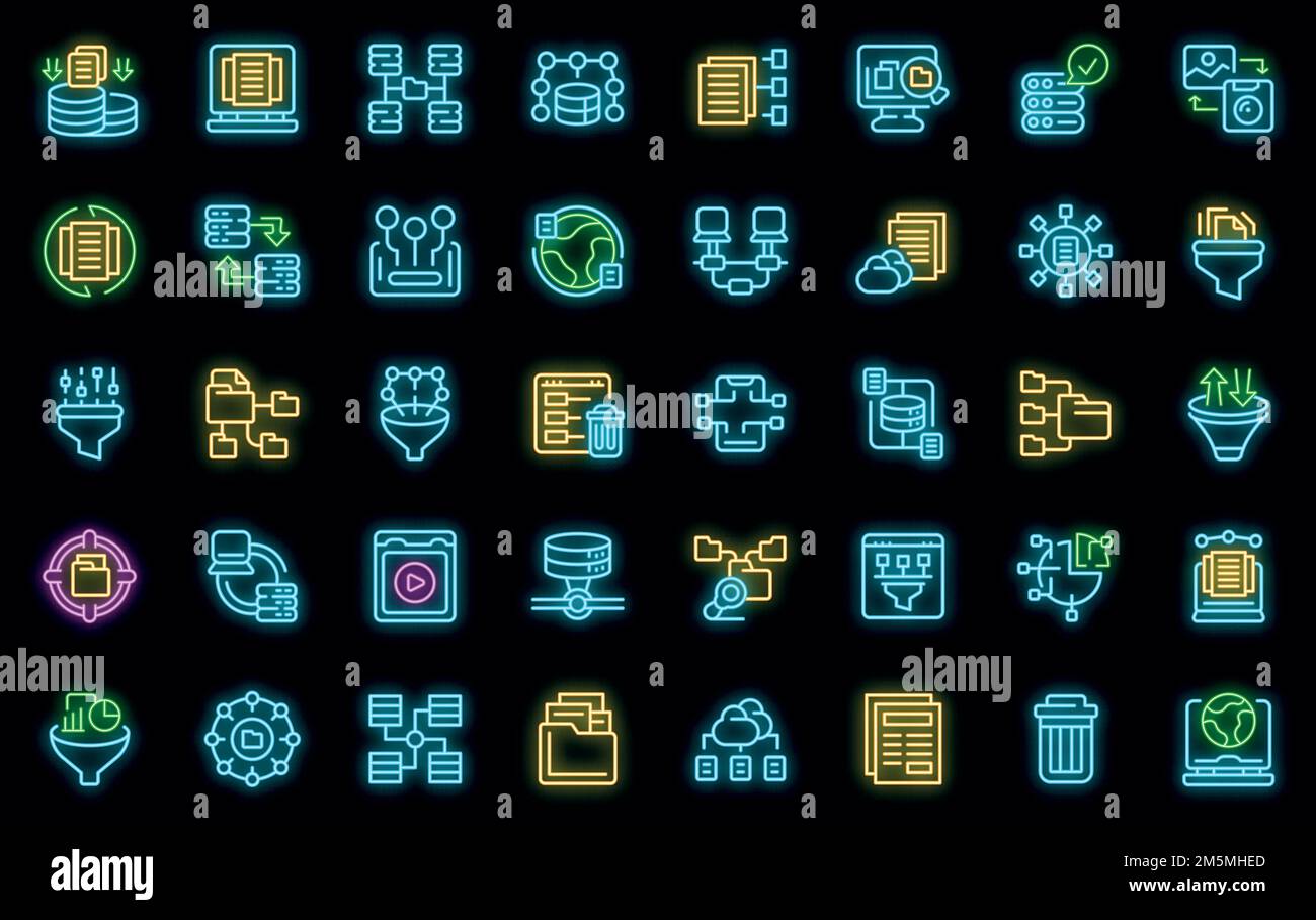 Content filter icons set. Outline set of content filter vector icons ...