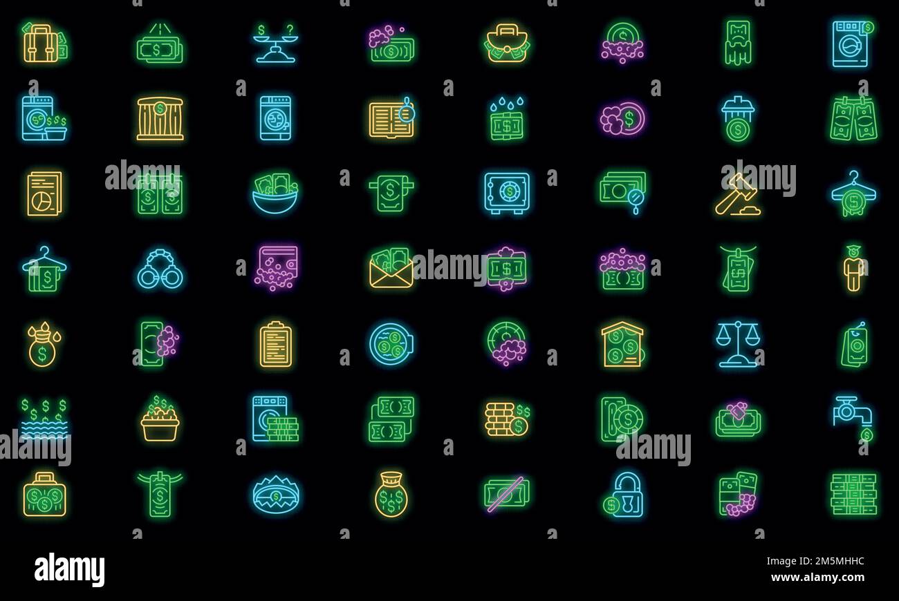 Anti-money laundry icons set. Outline set of Anti-money laundry vector ...