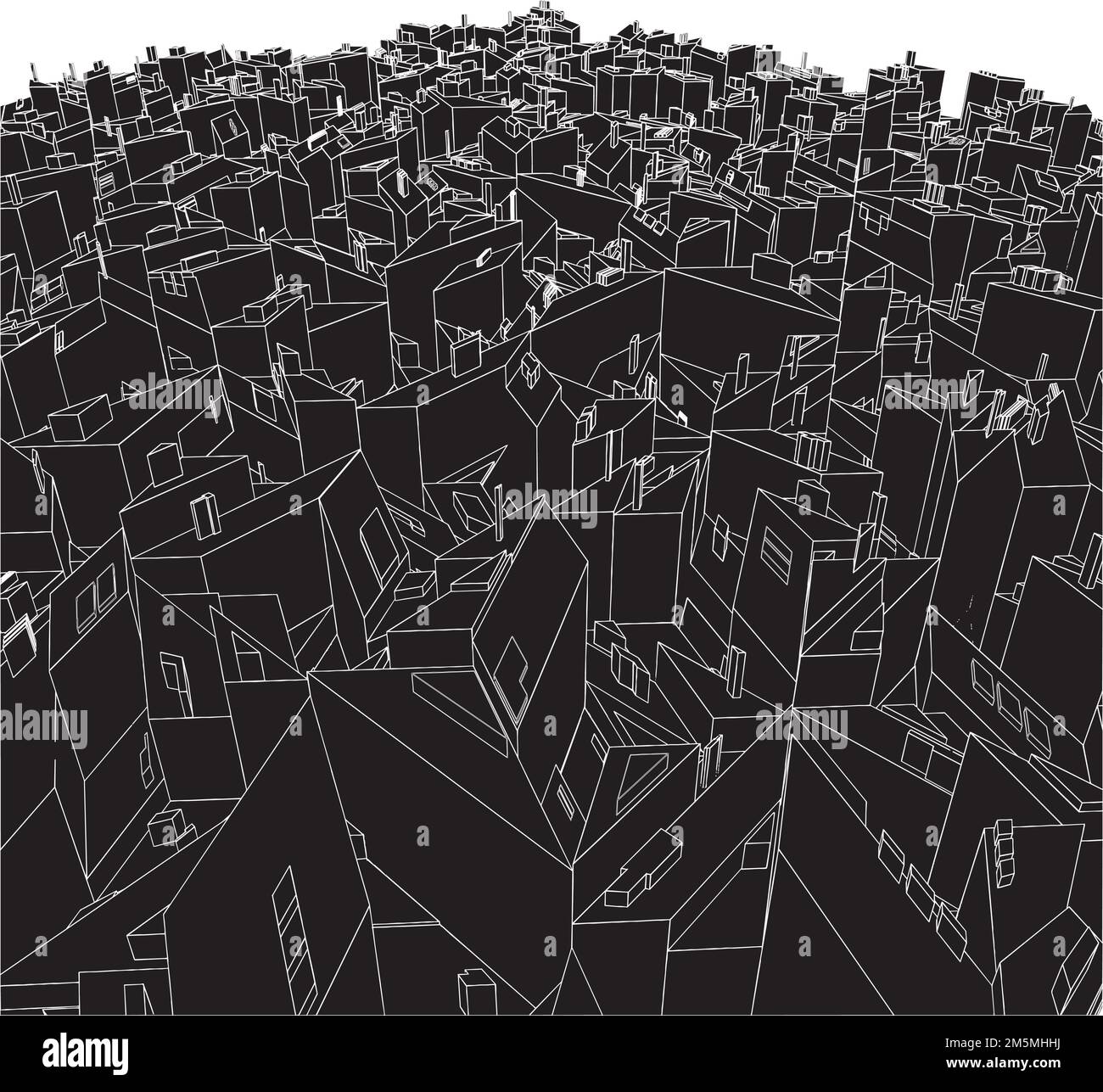 Abstract Urban City Boxes From Cube Vector. Illustration On White ...