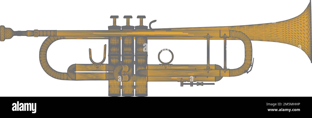 Brass Trumpet Vector. Illustration On White Background. A vector ...