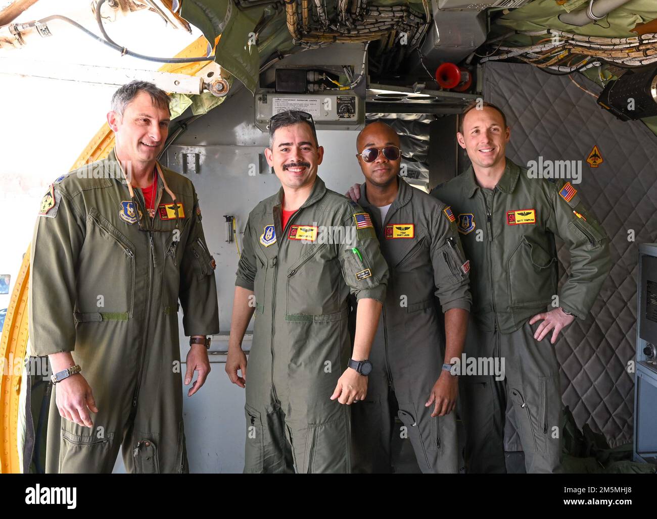The 465th Air Refueling Squadron flight crew gathers for a photo ...