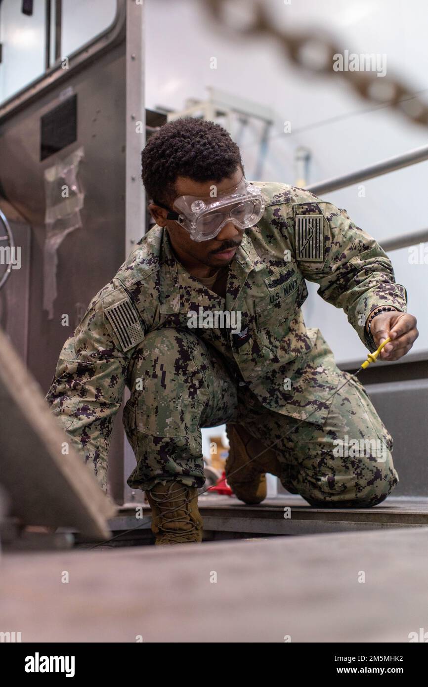 U.S. Navy Petty Officer Third Class Caylon Williams, a boatswain's mate ...