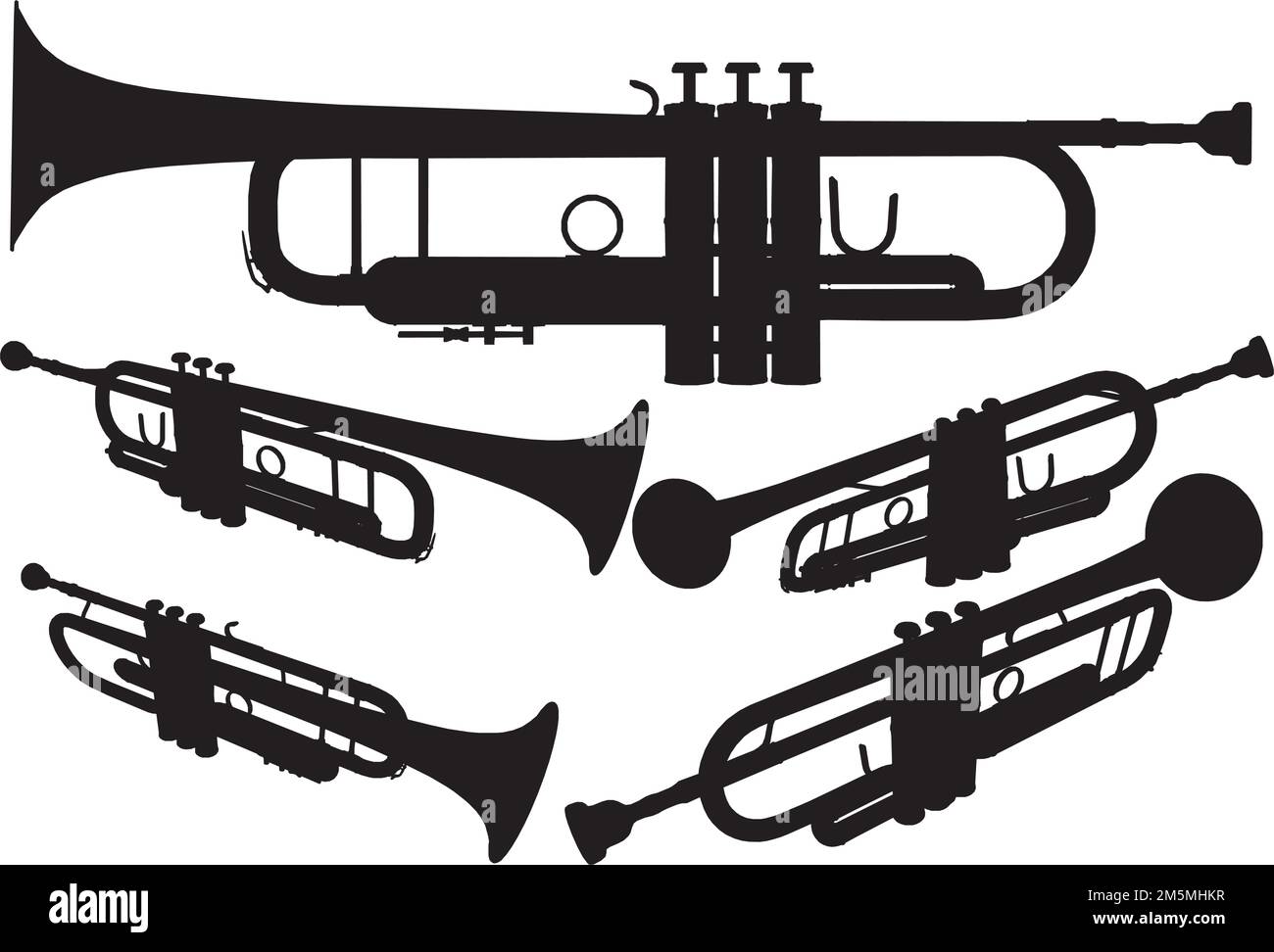 Brass Trumpet Vector. Illustration On White Background. A vector ...