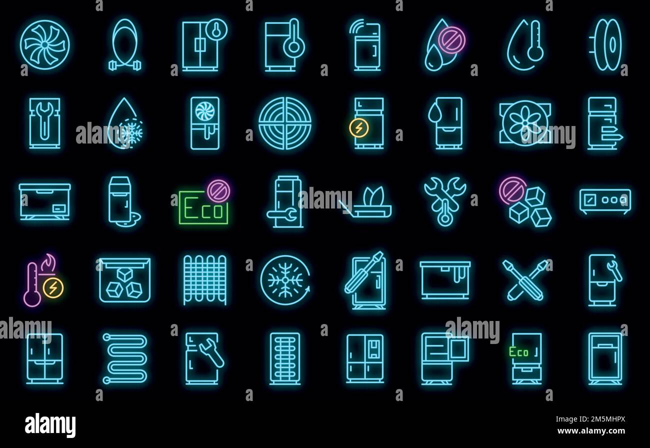 Refrigerator repair icons set. Outline set of refrigerator repair ... Refrigerator repair icons set. Outline set of refrigerator repair ...
