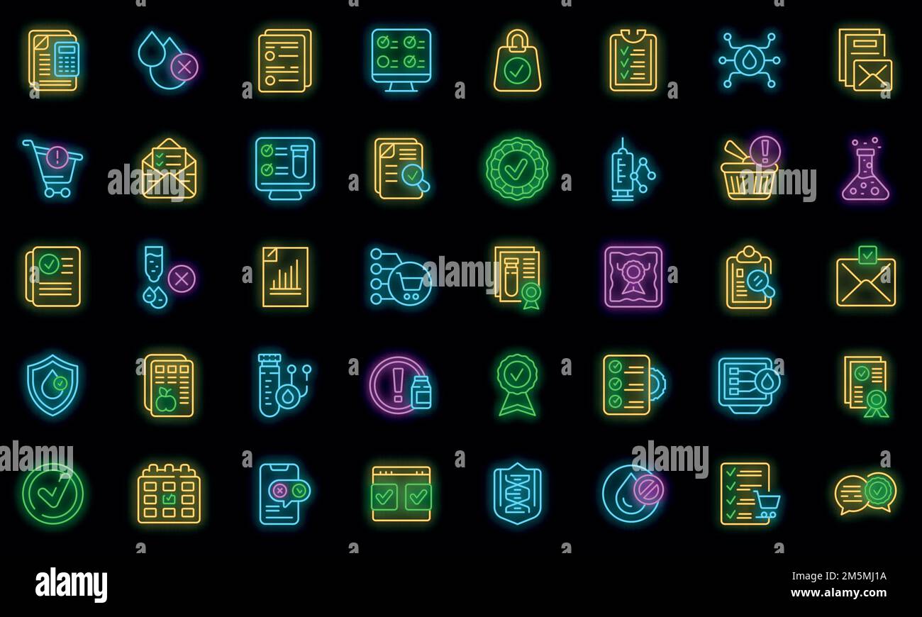 Regulated products icon. Outline regulated products vector icon neon ...