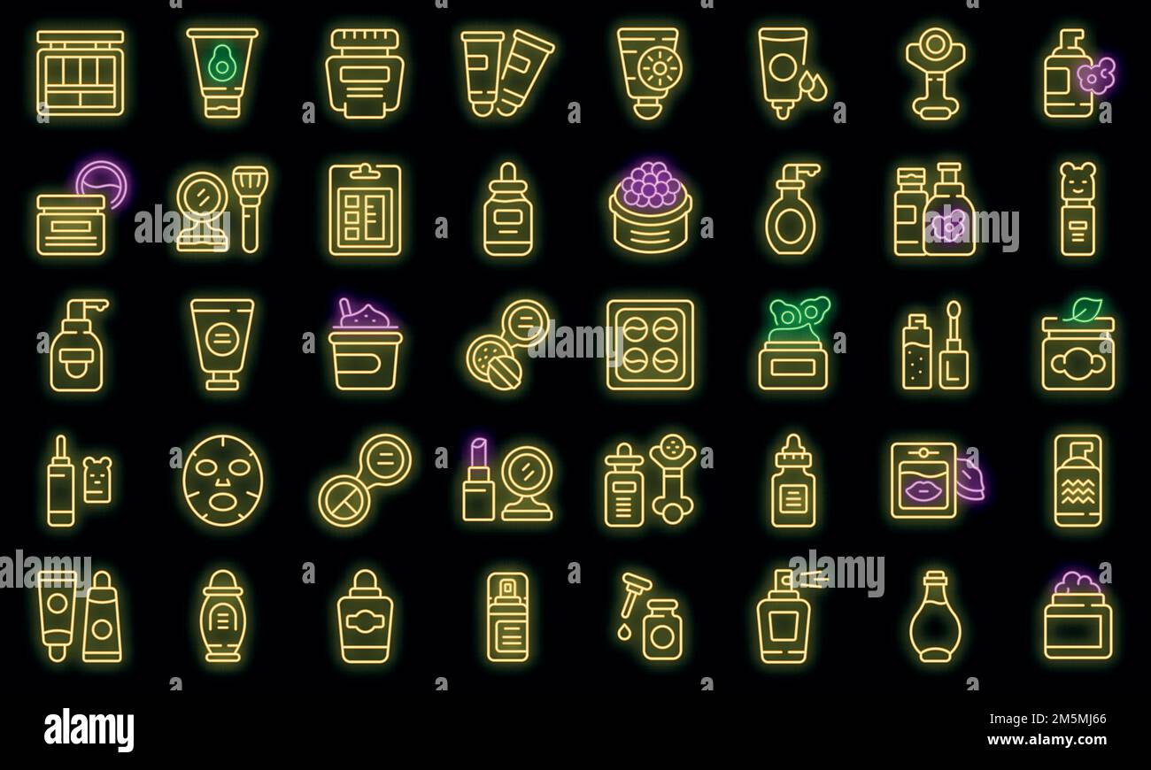 Korean cosmetics icon. Outline korean cosmetics vector icon neon color ...