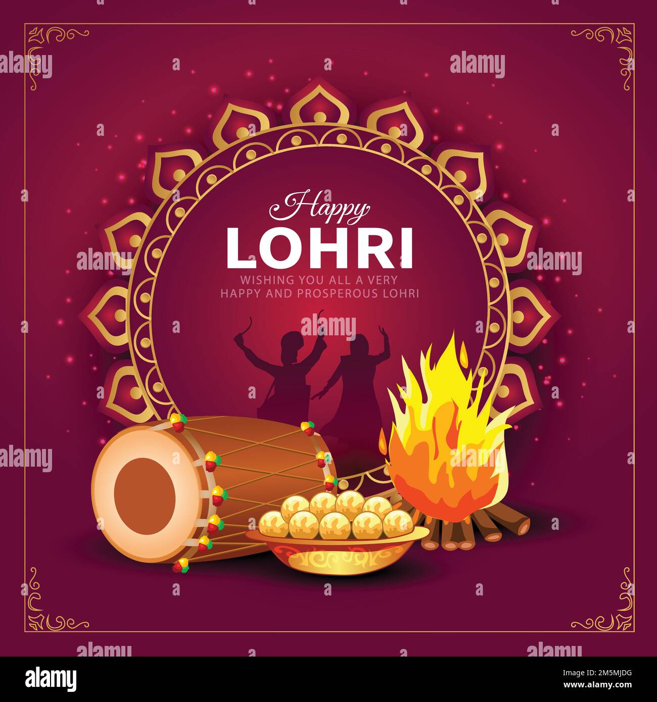 Happy lohri vector vectors hi-res stock photography and images - Alamy