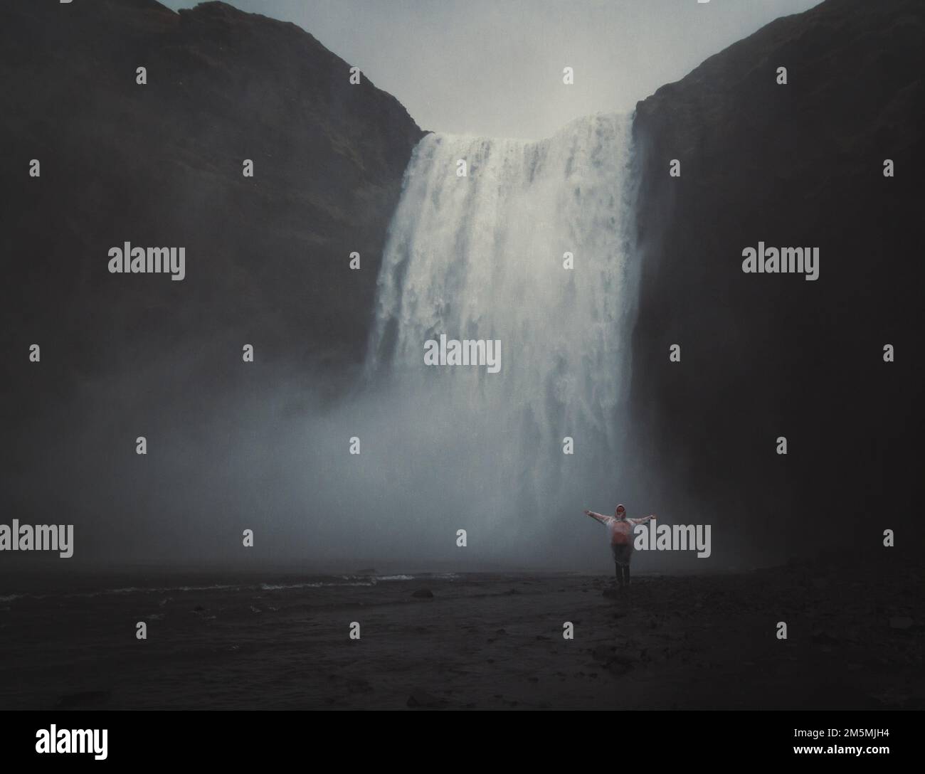 Person at waterfall hi-res stock photography and images - Alamy