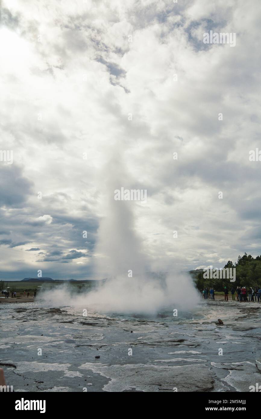 Thermal geyser landmark landscape photo Stock Photo - Alamy