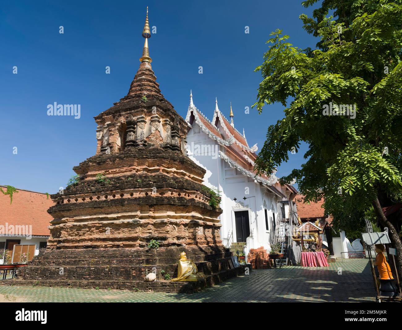 Chiang Mai, Thailand.10 November 2022. Wat Jet Lin Temple in the city ...