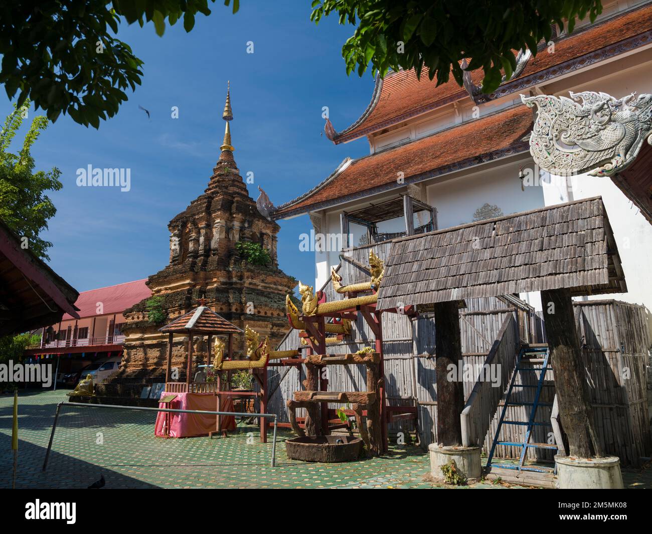 Chiang Mai, Thailand.10 November 2022. Wat Jet Lin Temple in the city ...