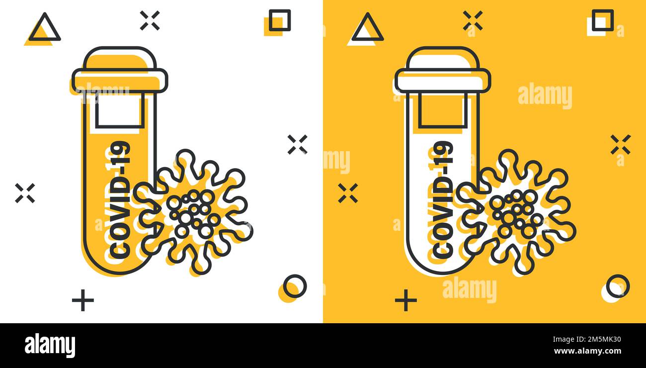 Coronavirus test icon in comic style. covid-19 cartoon vector ...