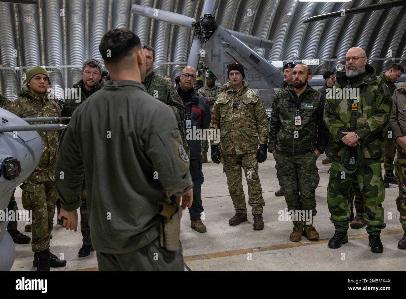 U.S. Marine Corps Capt. Zachary Duncavage explains the capabilities of ...