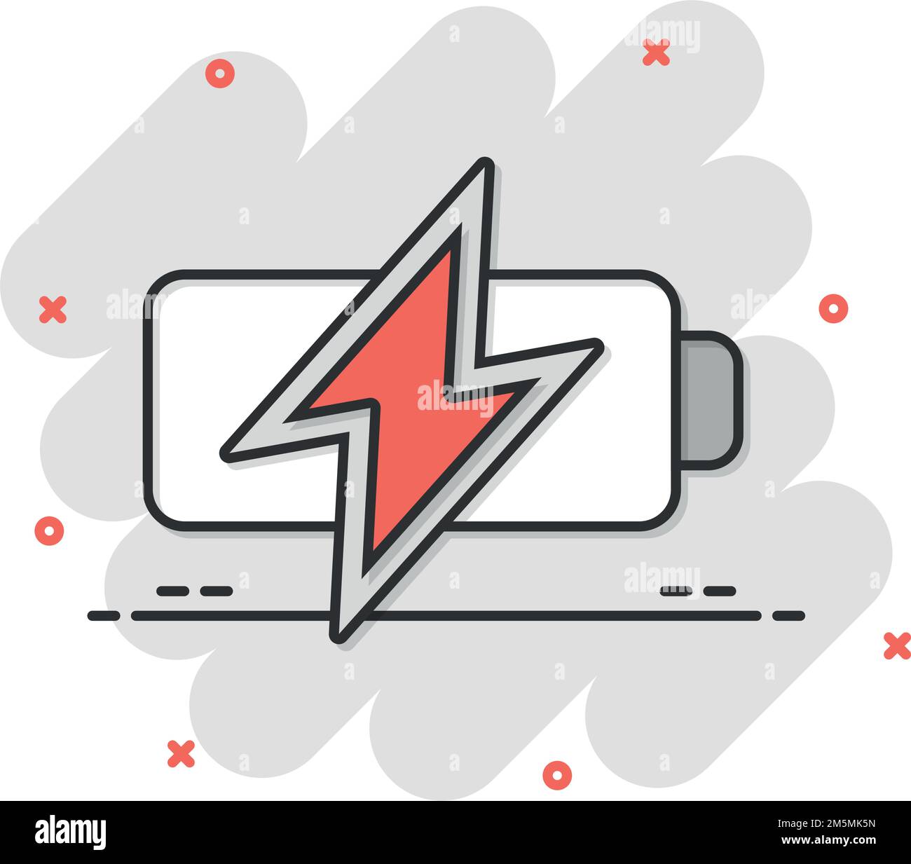 Battery icon in comic style. Accumulator cartoon vector illustration on ...