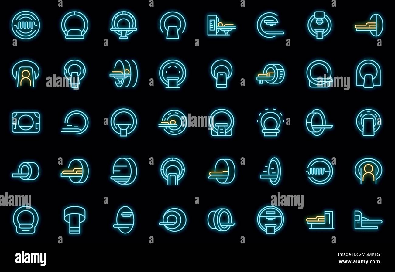 Magnetic resonance tomography icons set outline vector. Medical ct scan ...