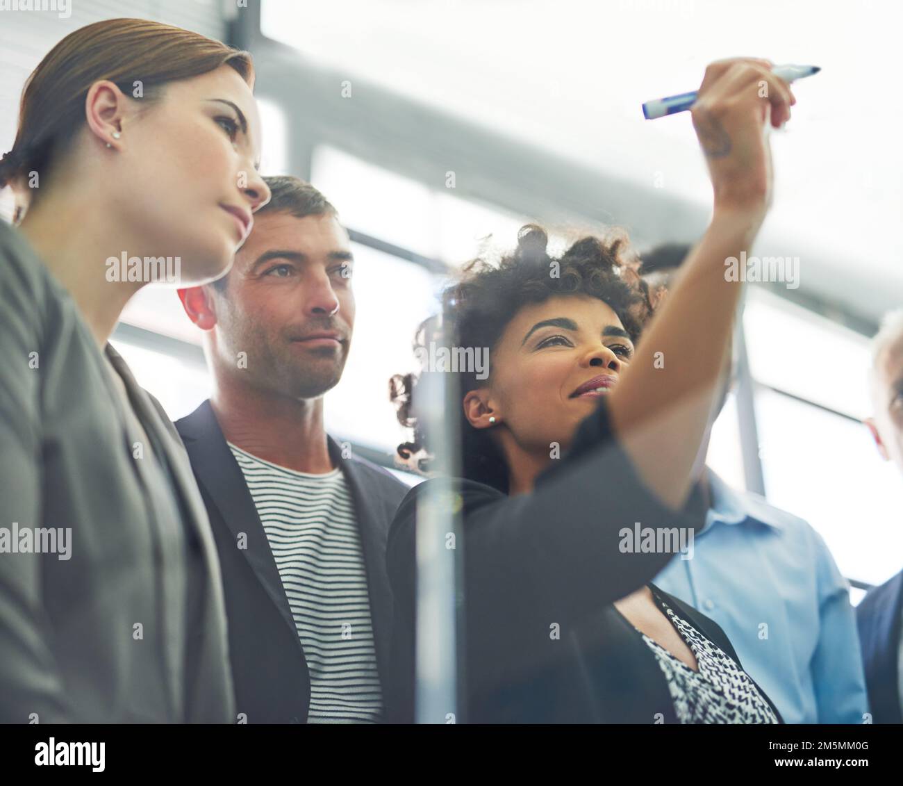 Organizing their ideas into a practical project. a group of colleagues ...