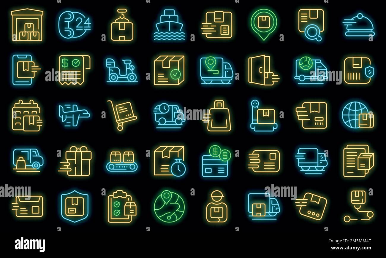 Fast shipping linear icons Stock Vector Images - Alamy