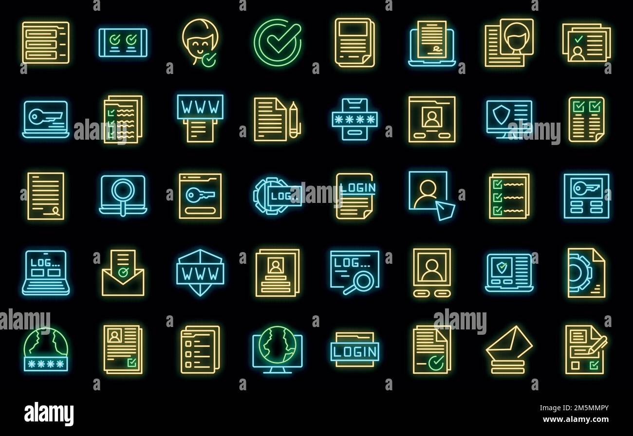 Registration icons set outline vector. Account create. New register ...