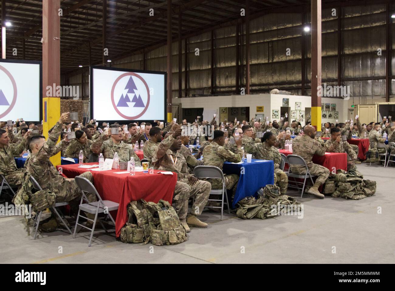 Soldiers assigned to 3rd Expeditionary Sustainment Command offer up a ...