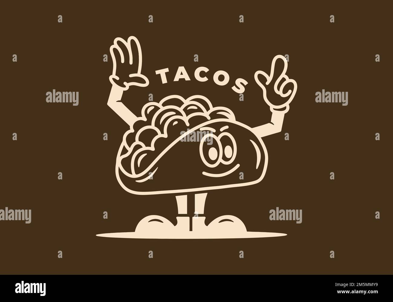 Illustration art design of taco mascot with hands and feet Stock Vector ...