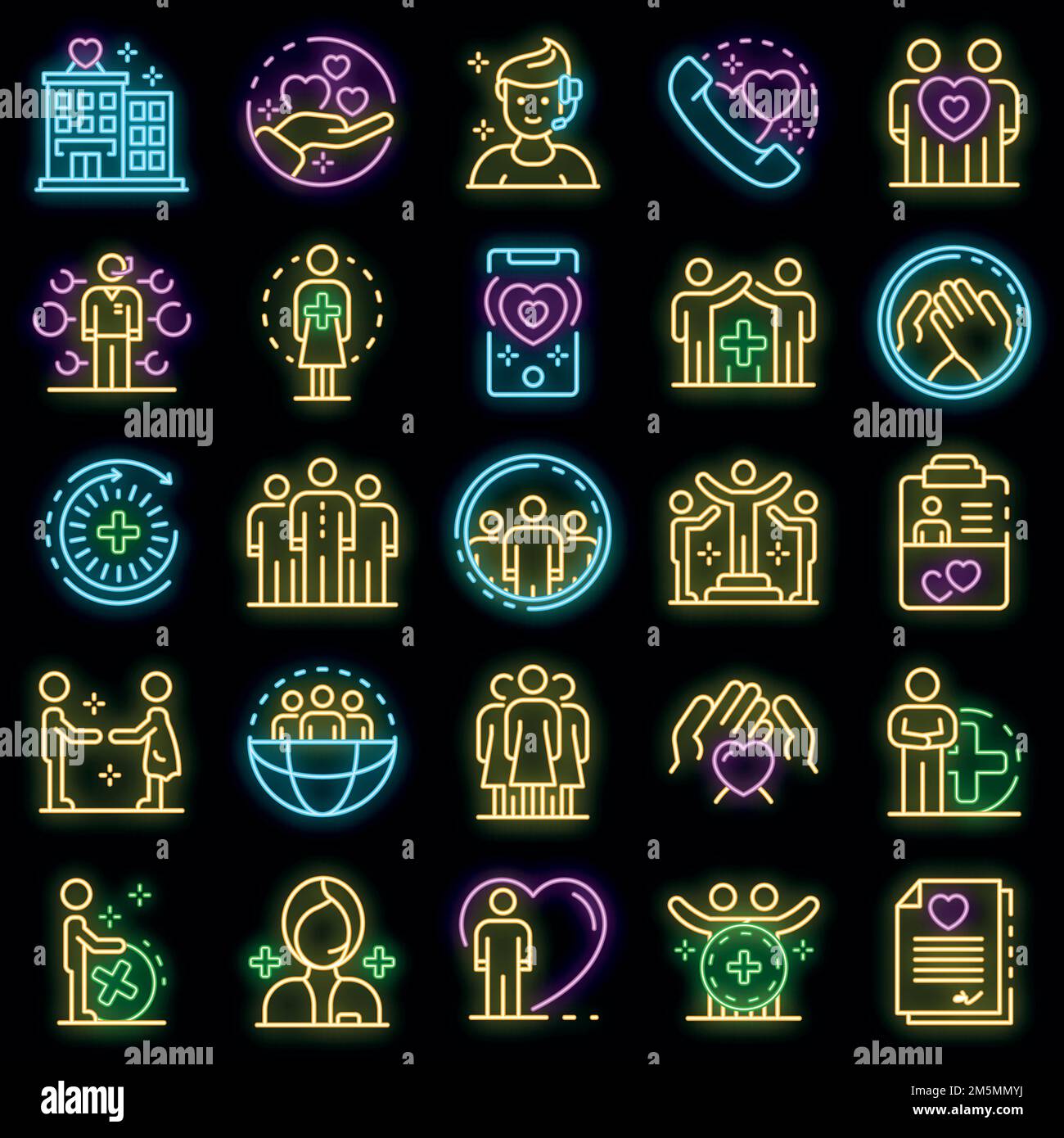 Social service icons set. Outline set of social service vector icons ...