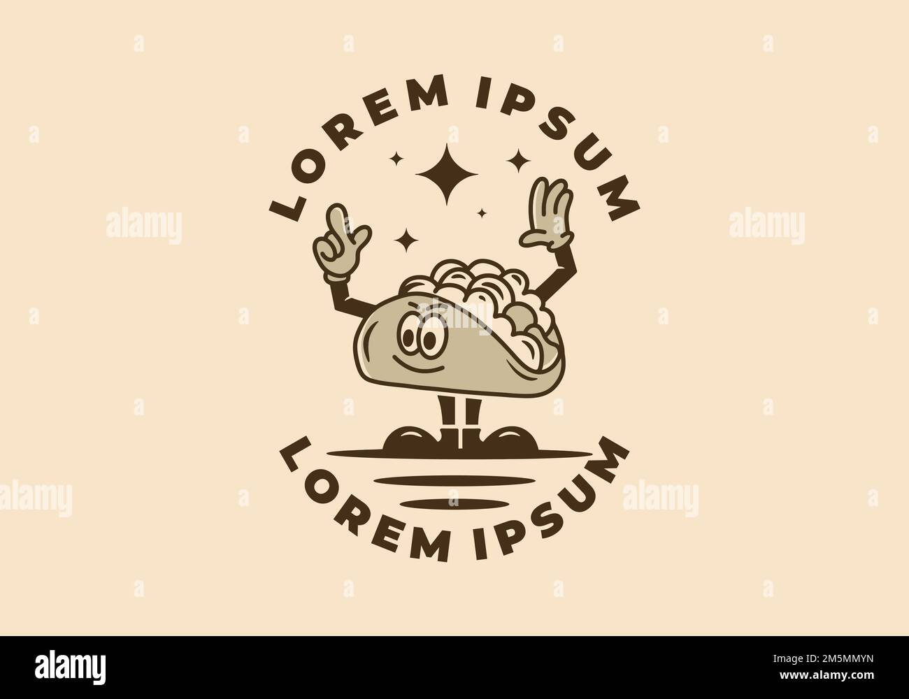 Illustration art design of taco mascot with hands and feet Stock Vector ...