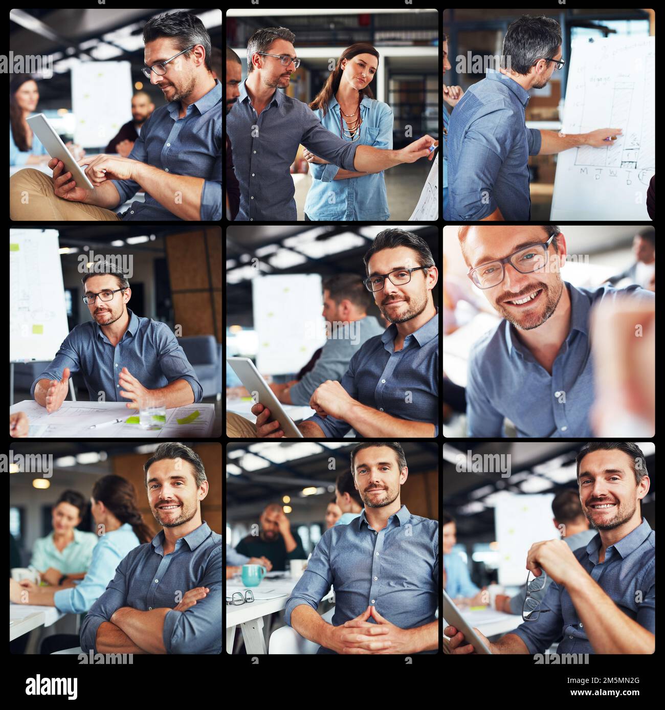 Different aspects of teamwork. Composite image of businesspeople in the ...