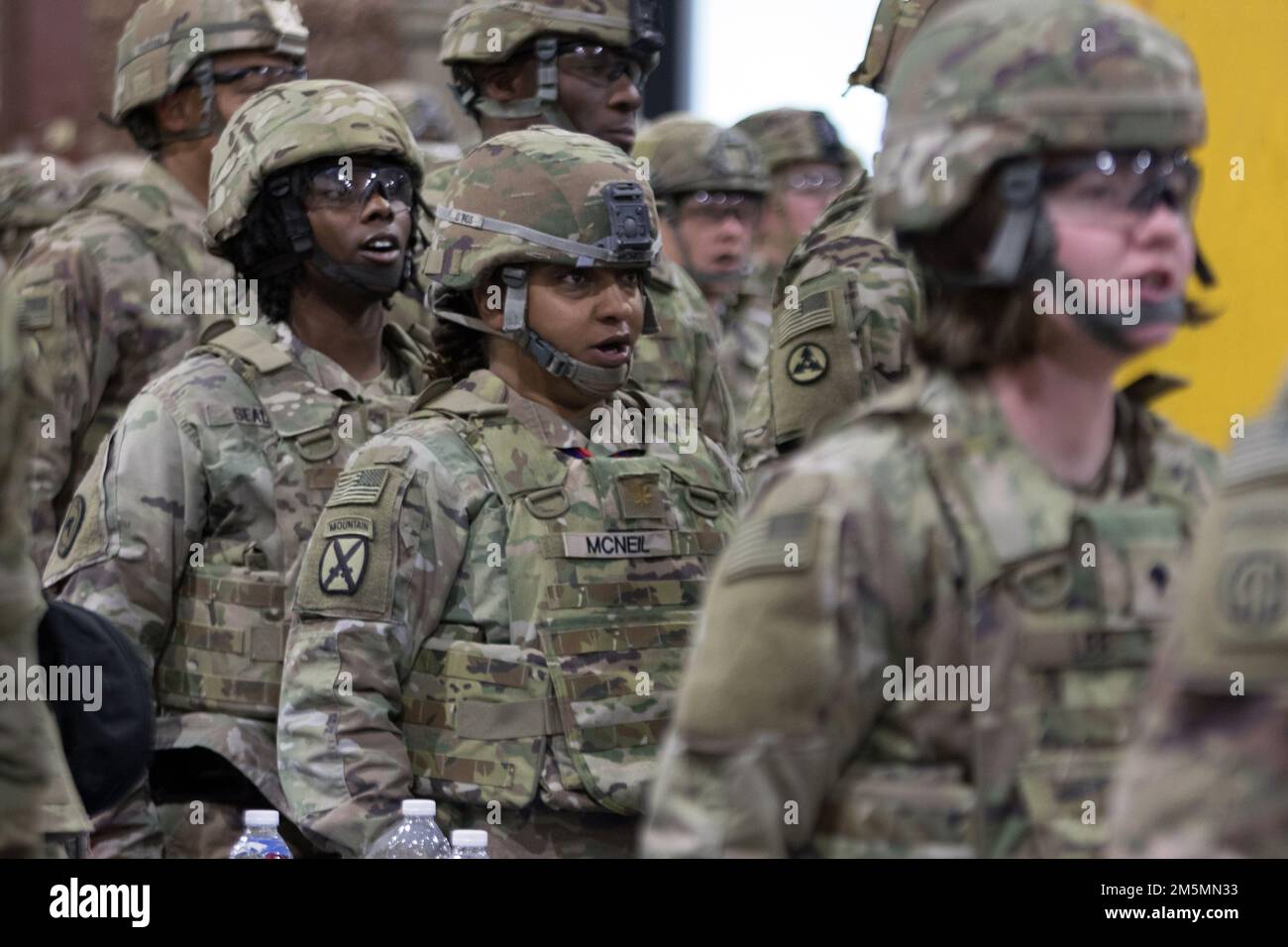 Soldiers assigned to 3rd Expeditionary Sustainment Command sing the ...