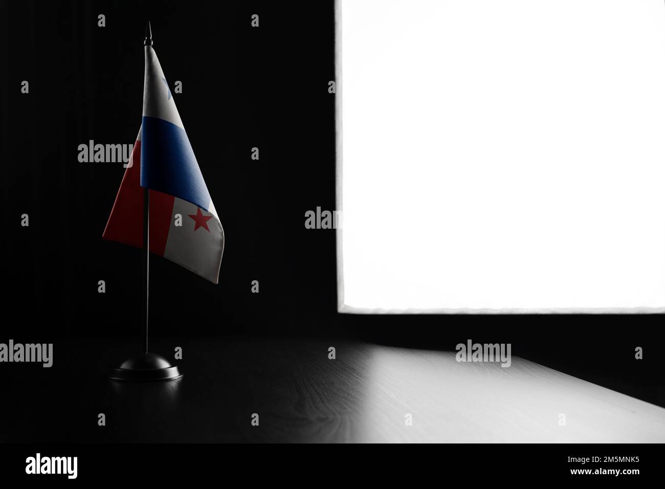 Small national flag of the Panama on a black background Stock Photo - Alamy