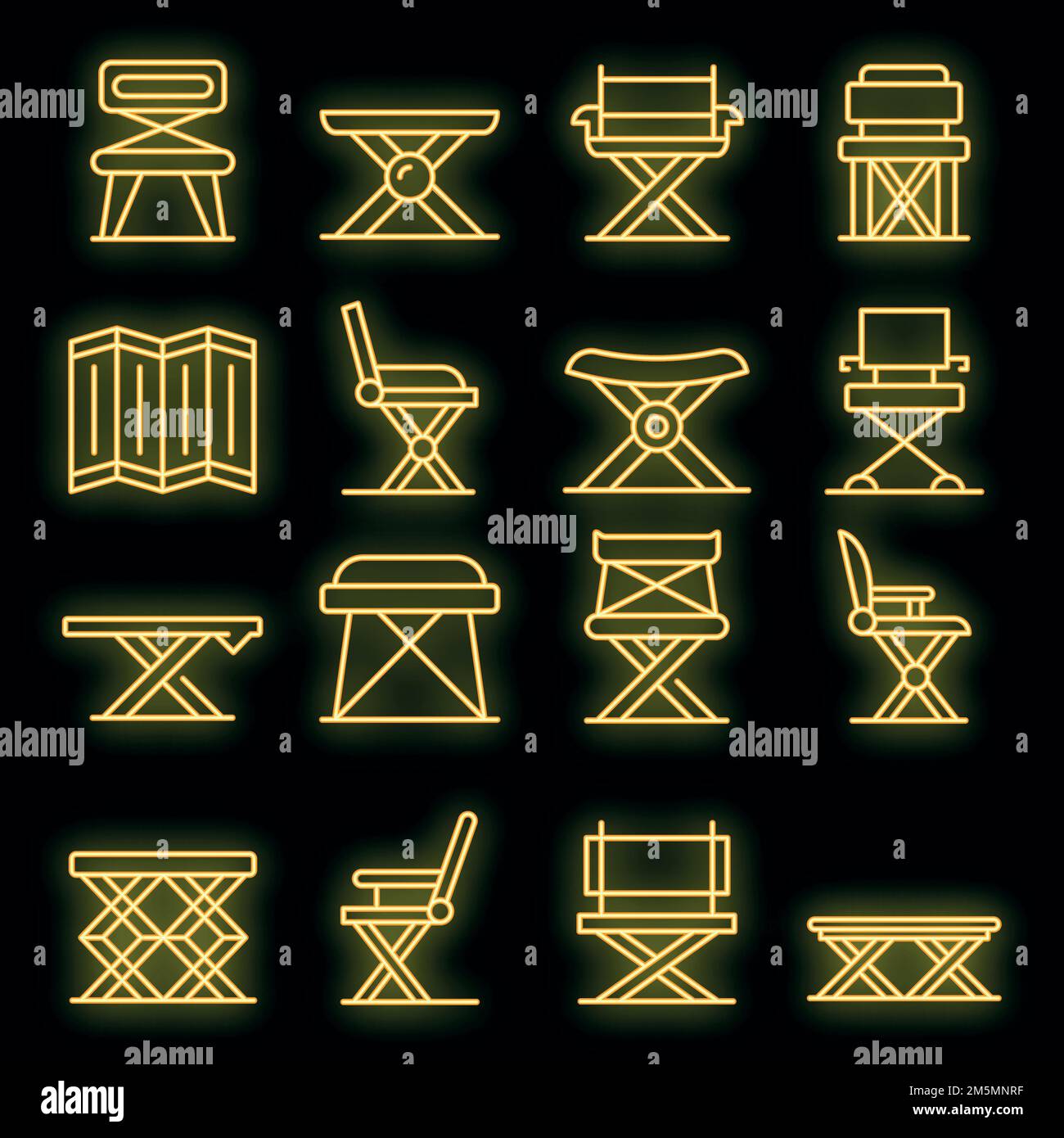 Folding furniture icons set. Outline set of folding furniture vector ... Folding furniture icons set. Outline set of folding furniture vector ...