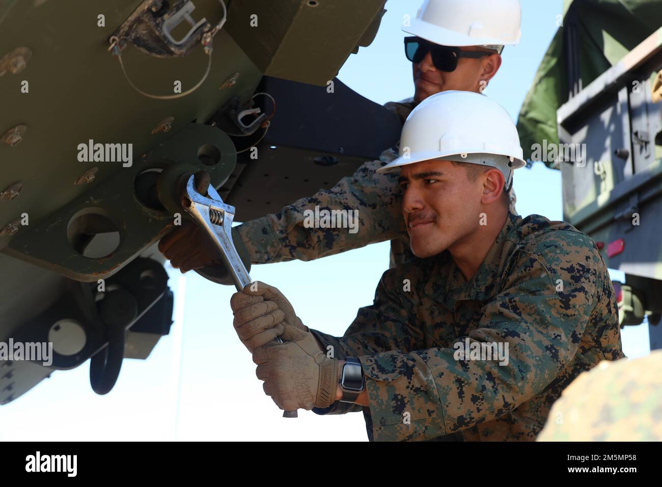 U.S. Marine Corps Cpl. Bryan Becerracamarena and Cpl. Jonathen Perez ...
