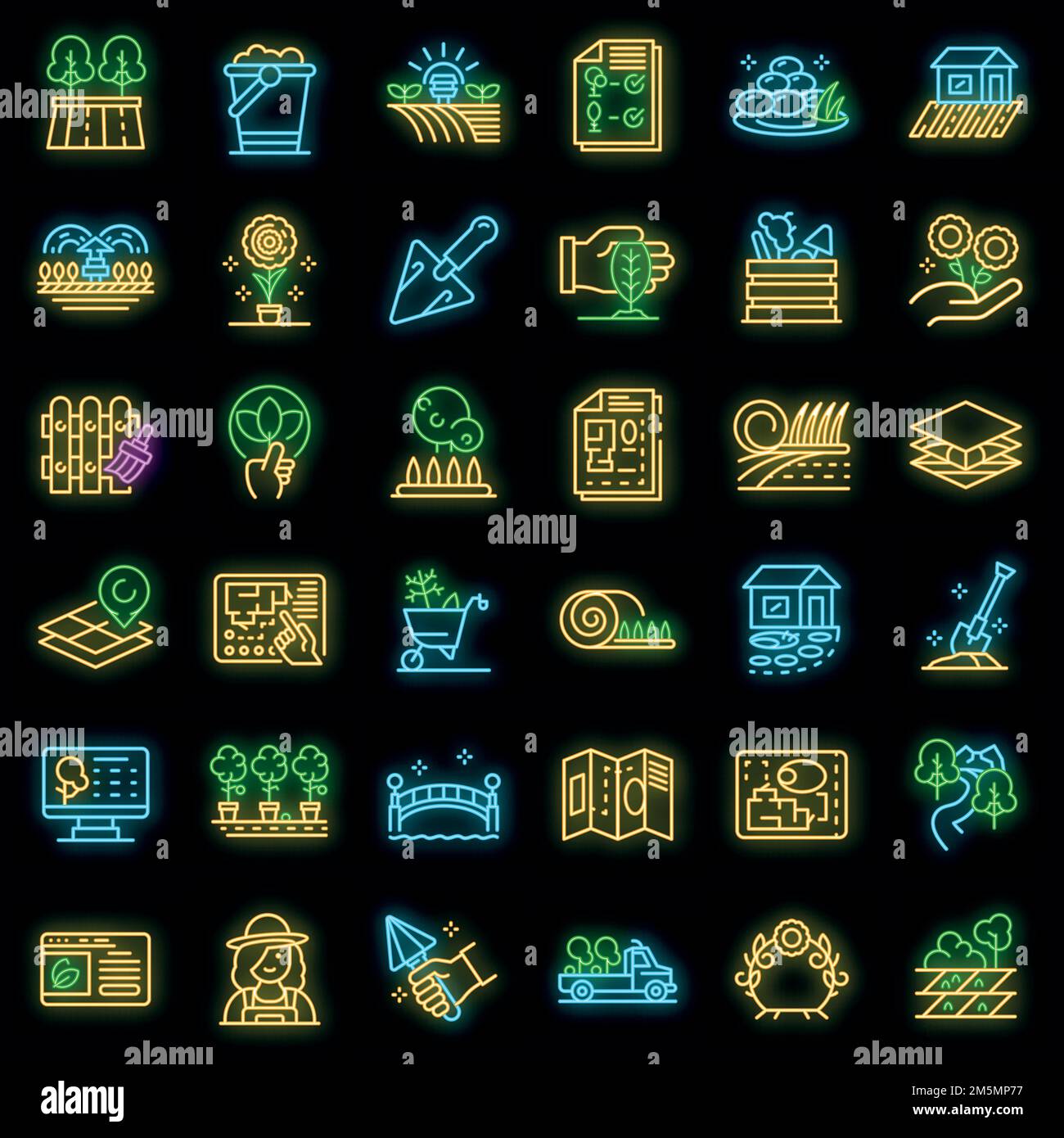 Landscape designer icons set. Outline set of landscape designer vector ...