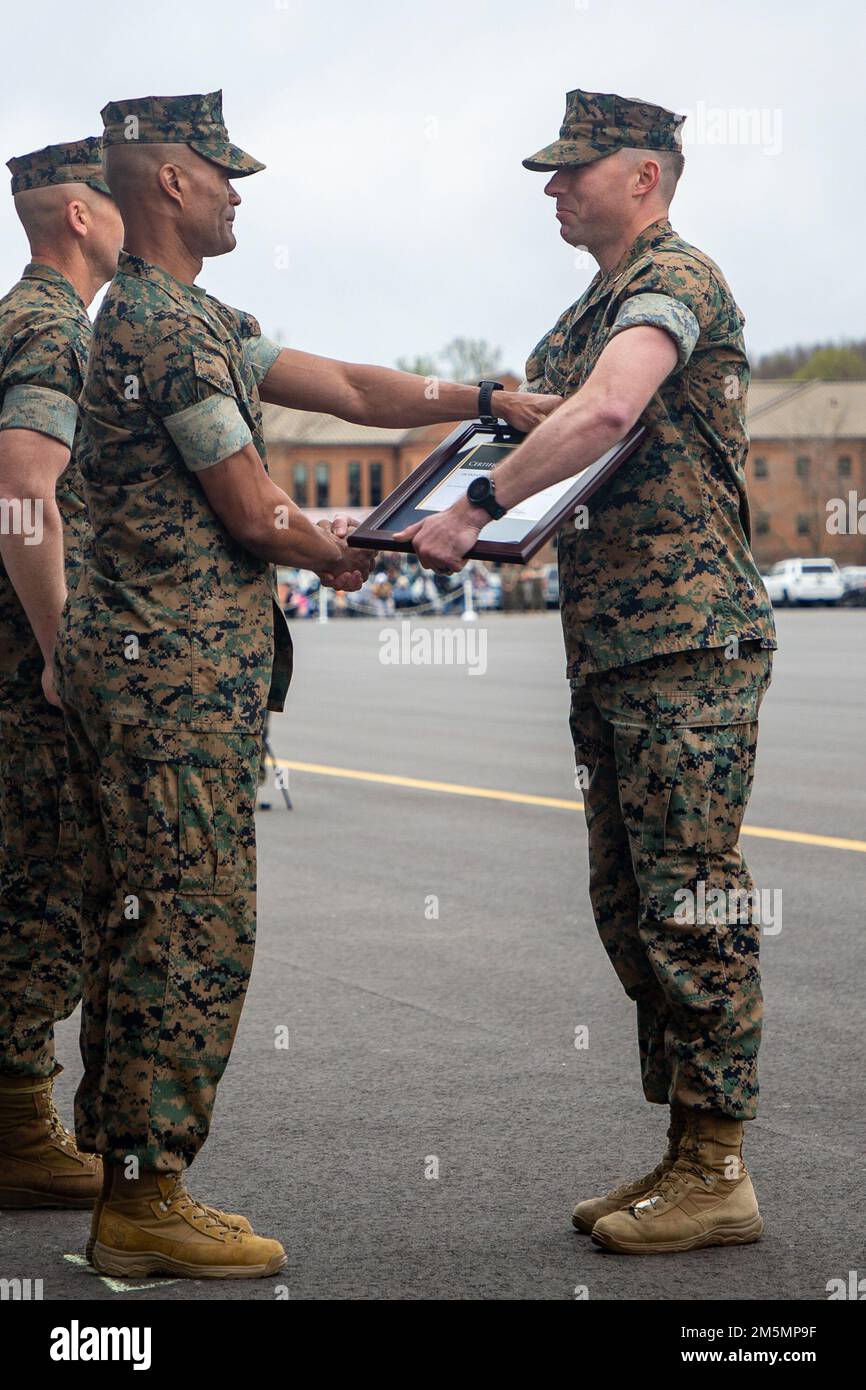 U.S. Marine Corps Col. David C. Hyman, Commanding Officer of Officer ...