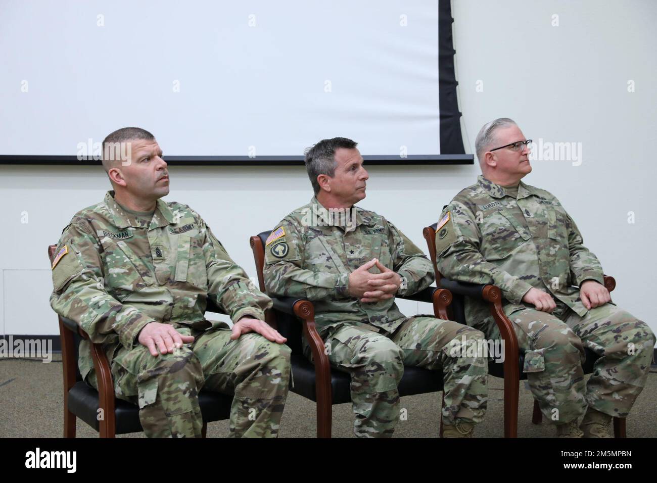Command Sgt. Major Douglas Dieckman, Brig. Gen. George Guidry, and ...