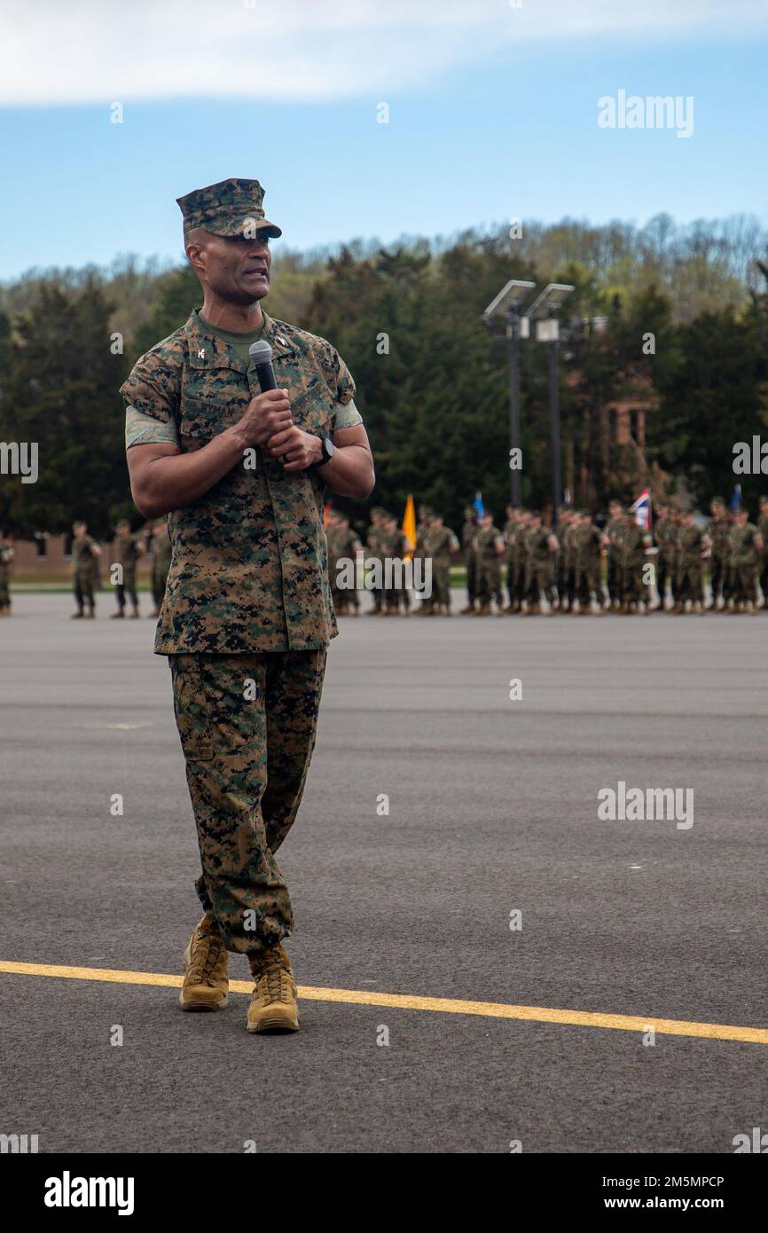 U.S. Marine Corps Col. David C. Hyman, Commanding Officer of Officer ...
