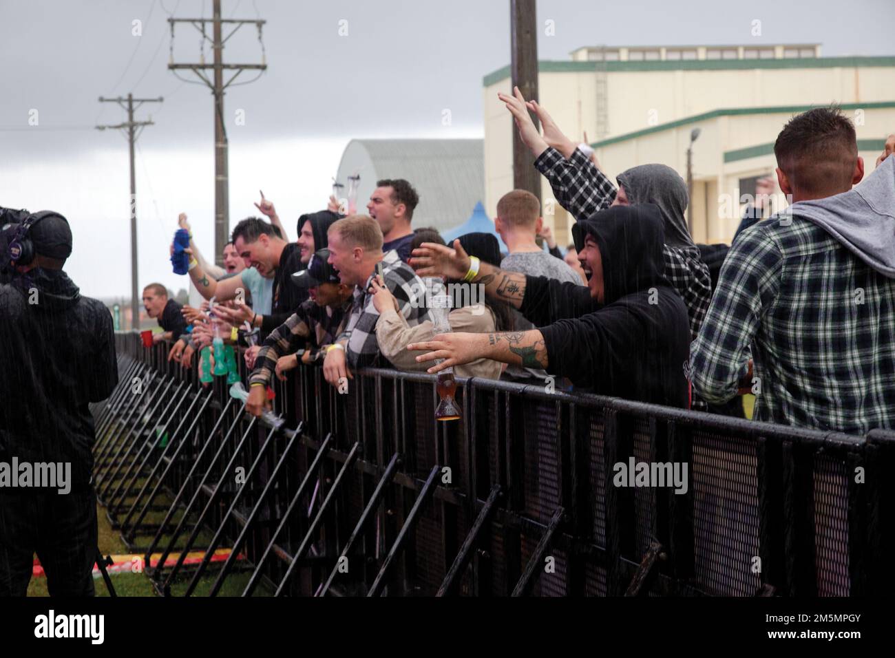 The service members are excited and cheered at the remarks of Col ...