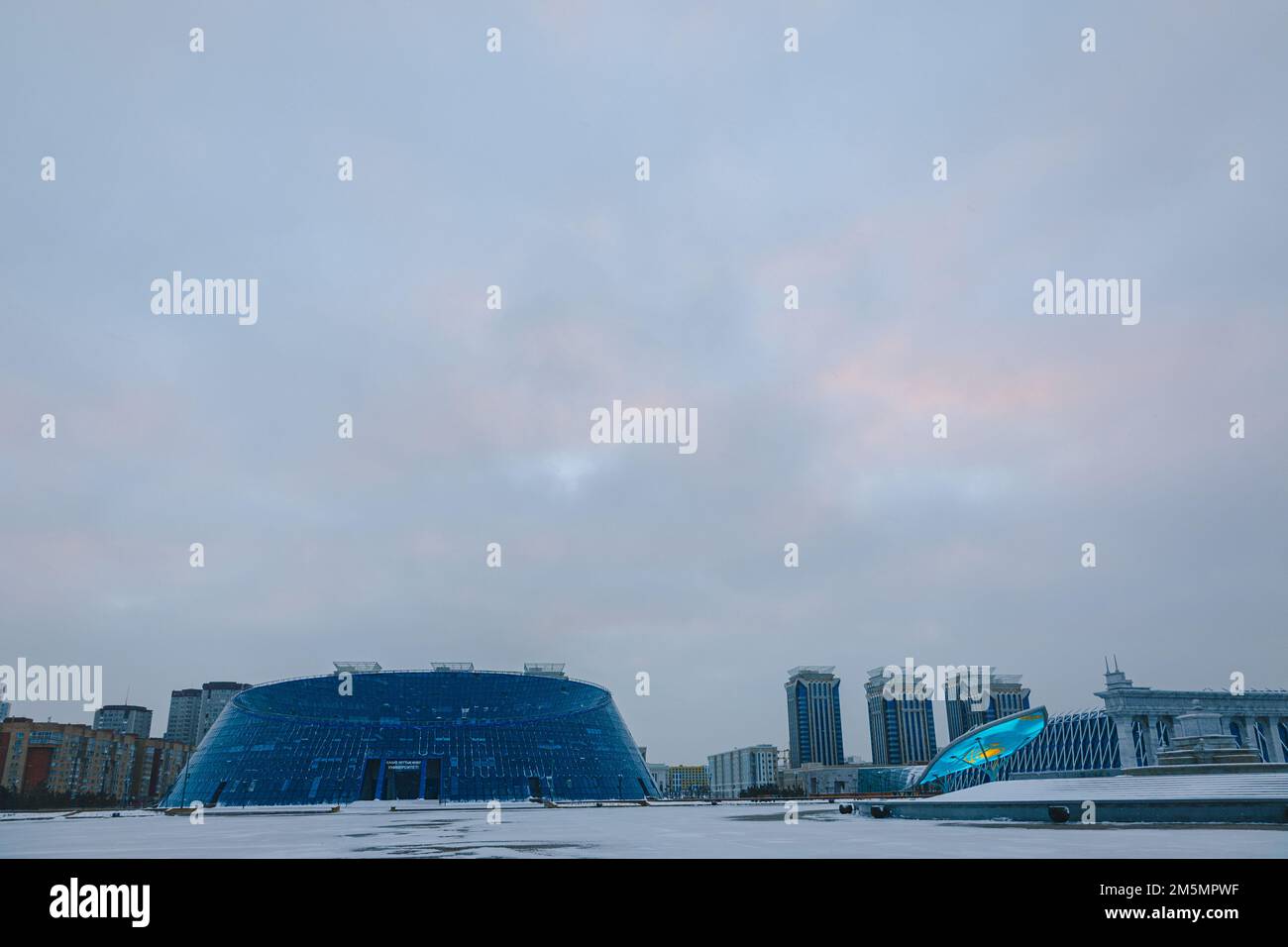 Modern architectural urbanistic city Astana. Futuristic buildings ...