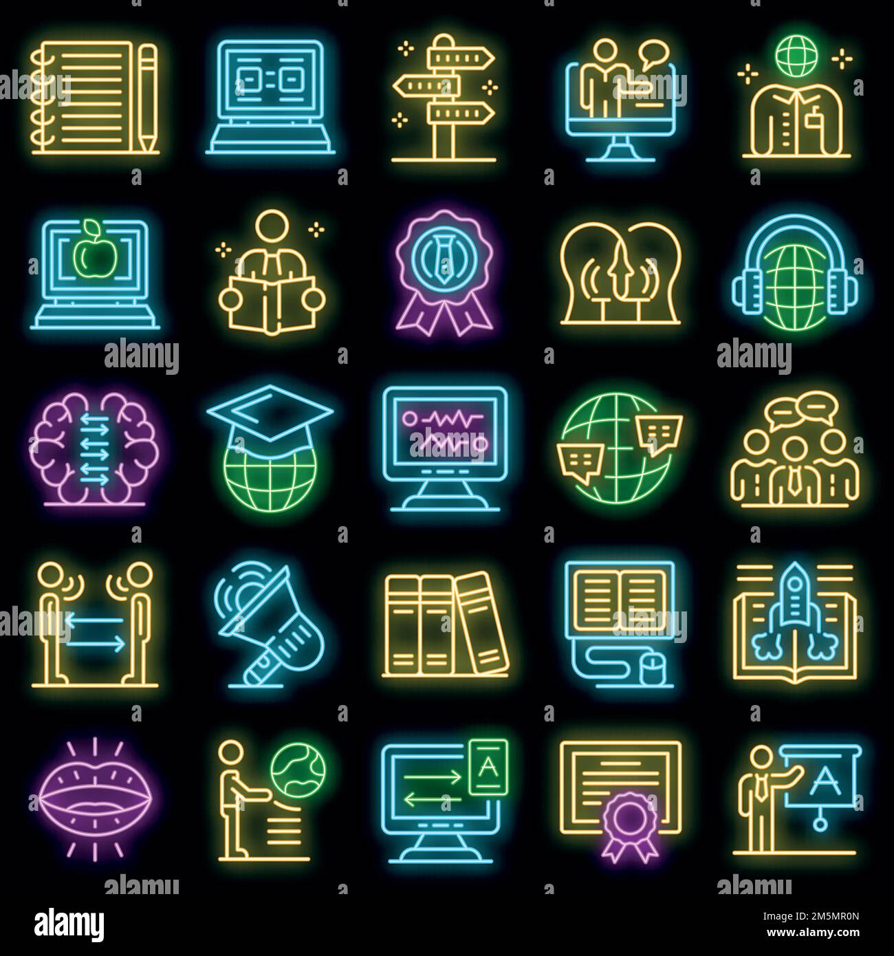 Foreign language teacher icons set. Outline set of foreign language ...
